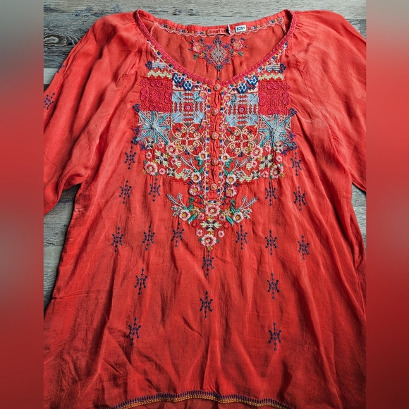 Johnny Was | Tops | Johnny Was Tunic Floral Heavy Embroidered Size ...